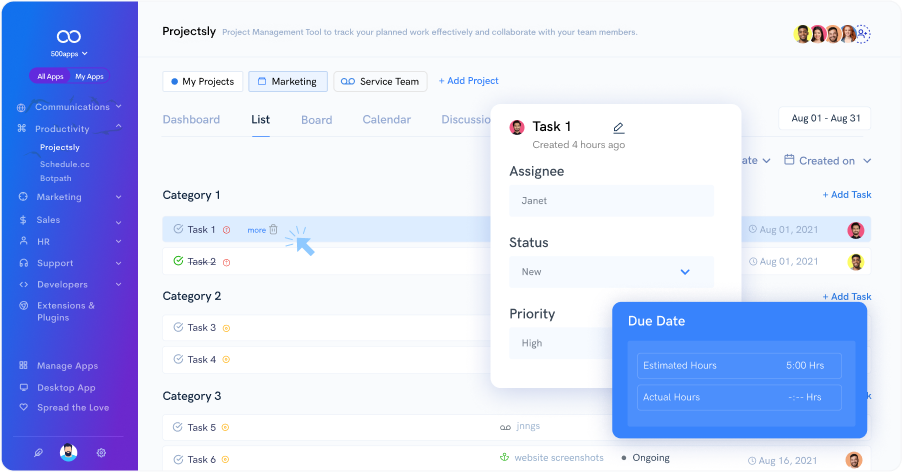 #1 Task Management Tool | Projectsly by 500apps